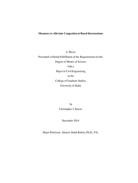Fillable Online Evaluation Of Traffic Flow At Signalized Intersections A Case Fax Email