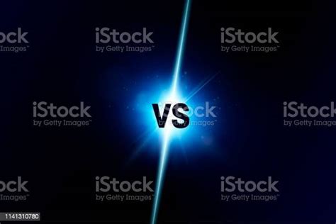 스포츠와 싸움 경쟁에 대 한 문자 대 로고 블루 네온 대 전투 대 경기 게임 컨셉 경쟁 Vs 벡터 일러스트 0명에 대한 스톡