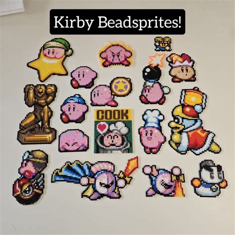 Kirby Super Star Fun Pack Mini Bead Art Kirby Helper Meta Knight Enemies And Other Sprites
