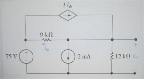 Solved Determine The Voltage V0 In The Circuit Shown In The