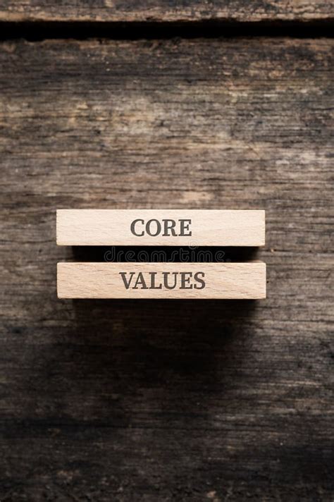 Core Values Sign Written On Two Stacked Wooden Pegs Stock Image Image