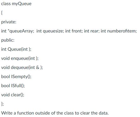 Solved Class My Queue Private Int Queuearray Int