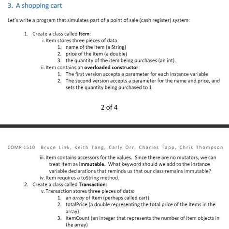 Solved A Shopping Cart Let S Write A Program That Chegg