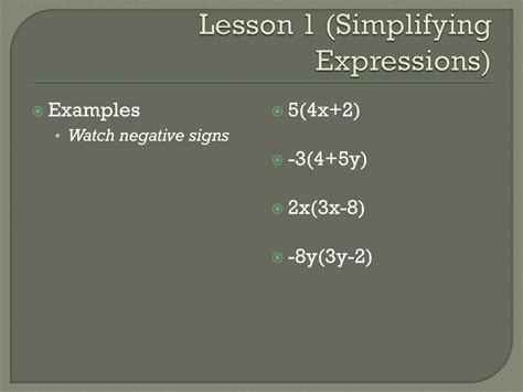 PPT Lesson Simplifying Expressions PowerPoint Presentation Free Download ID