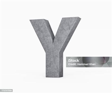3d 콘크리트 대문자 Y 알파벳 Y는 회색 콘크리트 돌 흰색 배경 3d 일러스트 레이 션으로 만들었습니다 0명에 대한 스톡 사진