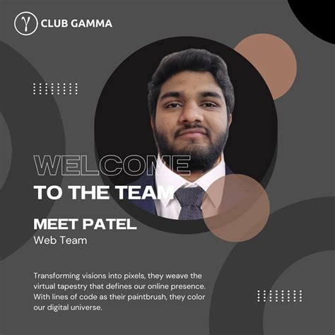 meet patel on linkedin thrilled to join club gamma s web team excited