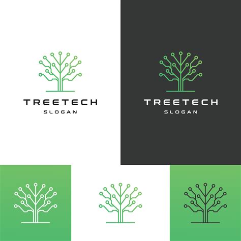 Tree Tech Logo Icon Design Template Vector Illustration Vector Art At Vecteezy
