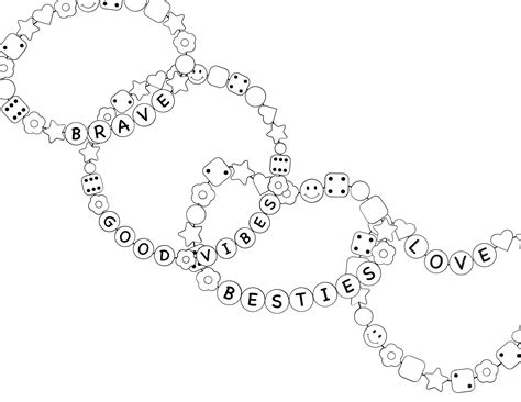 Friendship Bracelet Coloring Pages Etsy