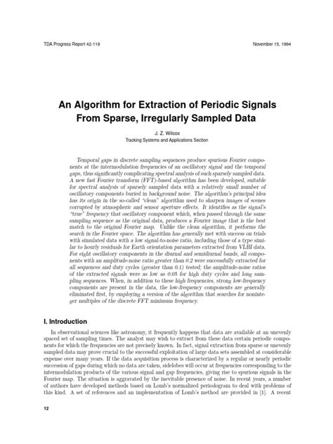 an algorithm for extraction of periodic signals from sparse