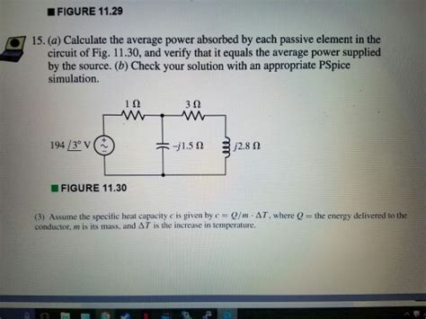 solved calculate the average power absorbed by each passive