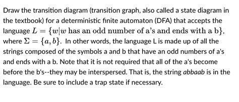 Solved Draw The Transition Diagram Transition Graph Also Chegg Com