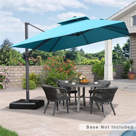 Purple Leaf 10 Ft Square Double Top Outdoor Aluminum 360° Rotation