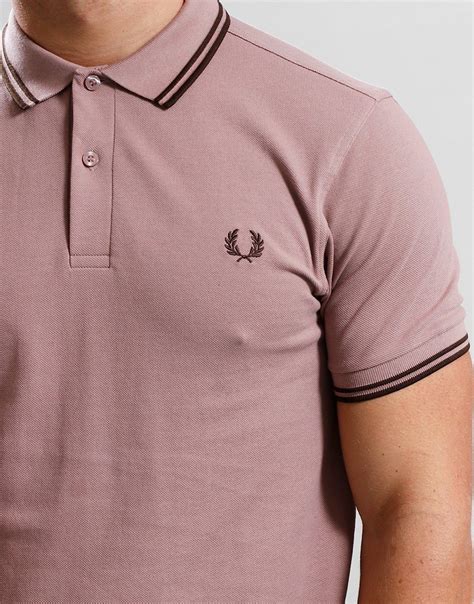 Fred Perry Twin Tipped Polo Shirt Dark Pink Terraces Menswear