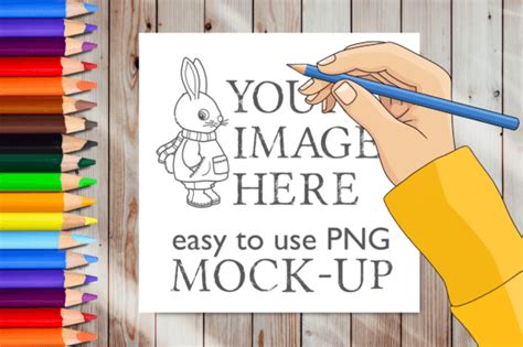 Square Coloring Book Page Mockup Crayons Graphic By Sany O · Creative