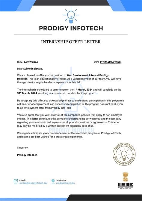 Subhojit Biswas On Linkedin Prodigyinfotech Webdeveloper Internship