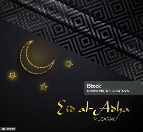 어두운 배경에 이드 알 아드하 무바라크의 아름다운 텍스트 디자인 별과 달 장식 장식 배경 0명에 대한 스톡 벡터 아트 및 기타 이미지 0명 Eid Al Adha