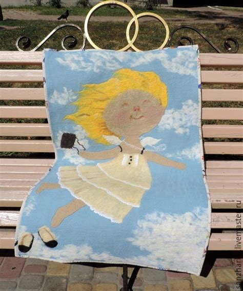 Детский валяный пледик Я летаю по мотивам картины Евгении Гапчинской