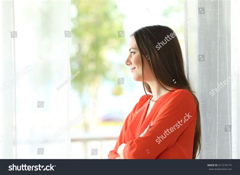 Side View Portrait Thoughtful Attractive Female Stock Photo 417274174 Shutterstock