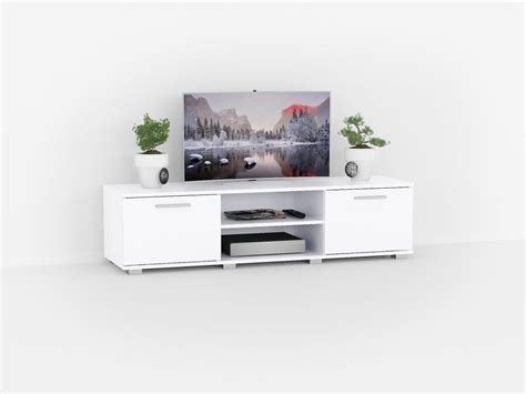 ᐉ Тумба під телевізор із полицею 1400x360x400 мм Білий • Краща ціна в Києві Україні • Купити в