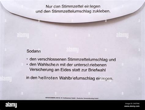 Ballot Paper Envelope White Instruction Ballot Paper Envelope