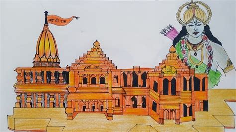 Ram Ji Modi Ji With Ayodhya Ram Mandir Drawing Easy Step By Step My