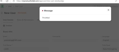 When I Add Users，it Shows Throttled Message I Cannot Add New Uses