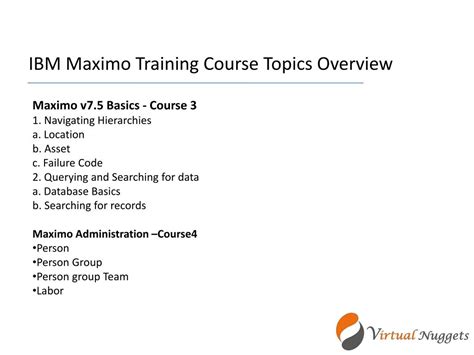 Ppt Ibm Maximo Online Training Services At Virtualnuggets Powerpoint Presentation Id 7200501