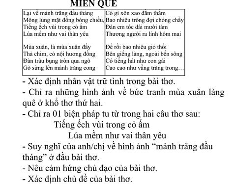 Get Answer Mien Que L I V M Nh Tr Ng U Th Ng C G X N Xao M Th M M Ng Lung M T Ng B Ng