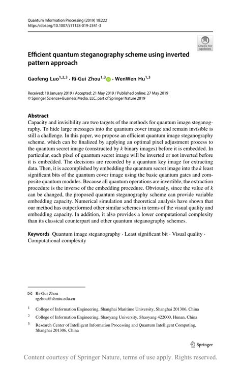 Efficient Quantum Steganography Scheme Using Inverted Pattern Approach