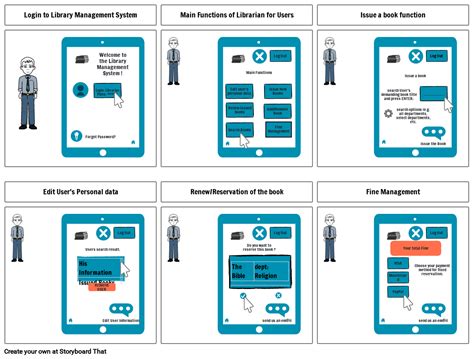 Library Management System Storyboard Von 2dee89d6