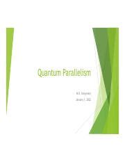 Module 8 Quantum Parallelism Completed Pdf Quantum Parallelism M R Soleymani January 1 2022