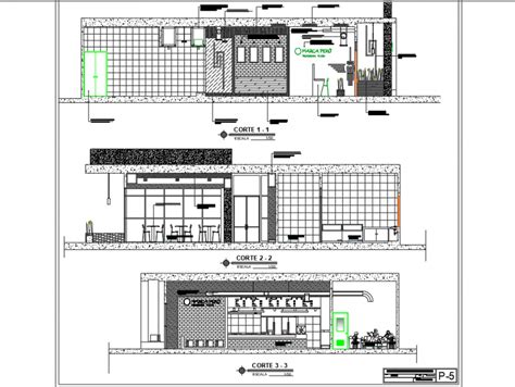 Restaurant Building Section Detail 2d View Cad Construction Block Layout File In Dwg Format