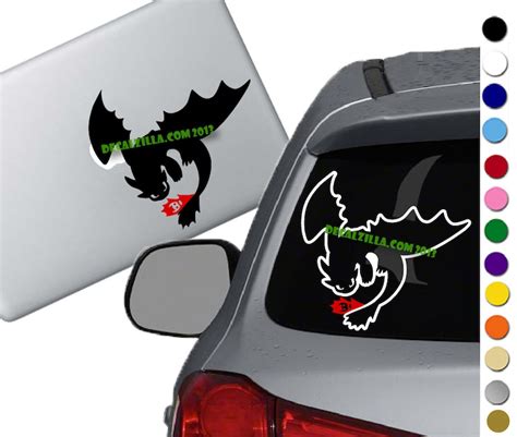 Flying Toothless With Red Tail Decal Sticker For Cars Laptops