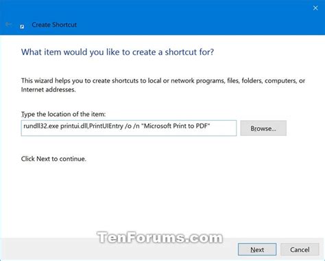 Create Printer Queue Shortcut In Windows 10 Tutorials