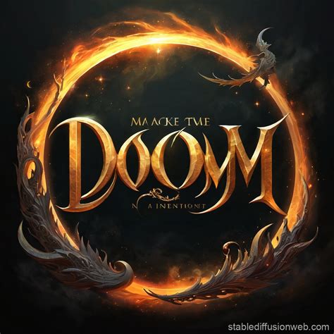 Curved Doom Band Name In Black Frame Stable Diffusion Online