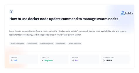 How To Use Docker Node Update Command To Manage Swarm Nodes Labex