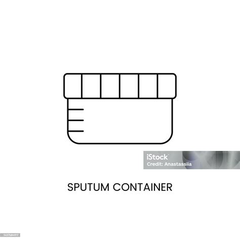 벡터의 가래와 타액 아이콘 라인의 실험실 분석을 위한 컨테이너 생체 재료를 수집하기 위한 컨테이너의 그림 건강 검진에 대한 스톡 벡터 아트 및 기타 이미지 Istock