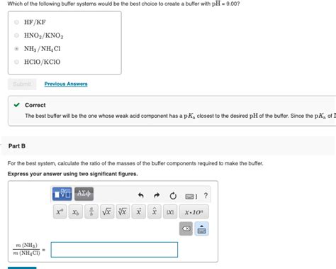 Solved Which Of The Following Buffer Systems Would Be The Chegg