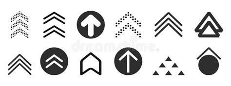 Swipe Up Slide Arrow Button Scroll Ui Icon Interface Simple Sign Set