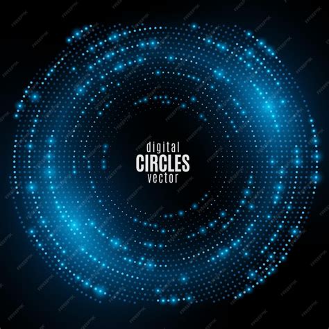 Premium Vector Digital Circles Of Orange Glowing Particles Big Data Visualization Into