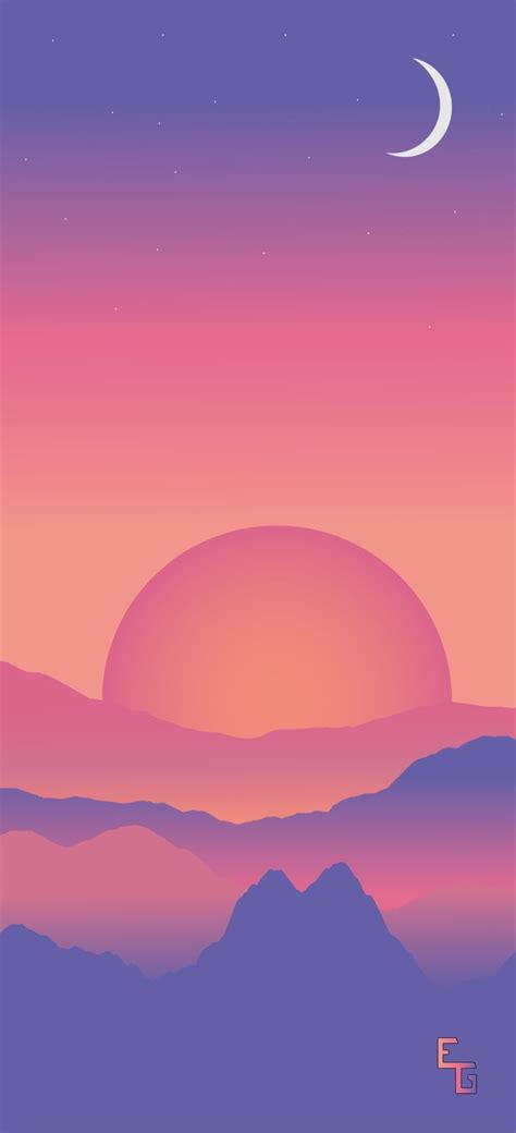 Sunset Mountains Iphone Wallpaper