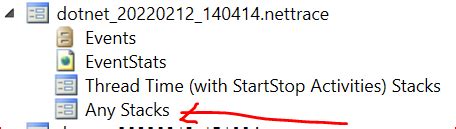PerfView Showing Event Microsoft DotNETCore SampleProfiler Thread Sample In Many Places