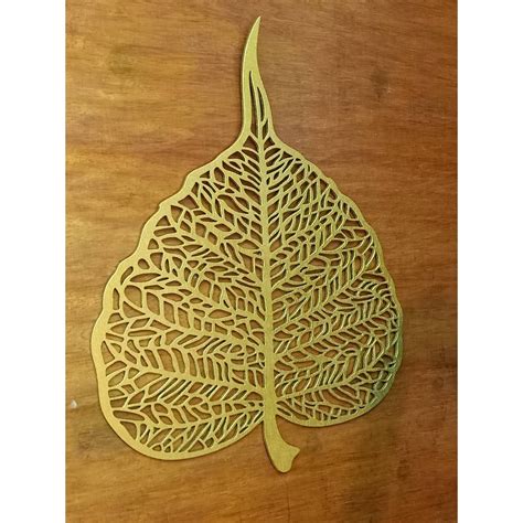 ใบโพธิ์ฉลุสีทองสำหรับตกแต่งหิ้งพระ งานฉลุเลเซอร์ไม้อัด3มิลลิเมตร Atthapolwaewpook Thaipick