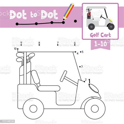 도트 교육 게임 및 색칠 공부 골프 카트 만화 캐릭터 측면 보기 벡터 일러스트 골프에 대한 스톡 벡터 아트 및 기타 이미지 골프 점 연결하기 10 Istock