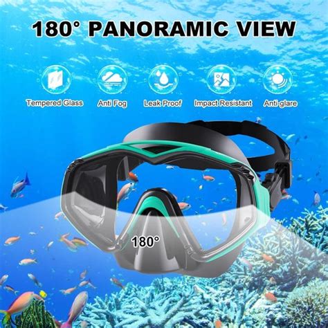 Droge Snorkelset Gehard Glas Anti Condens Breed Zichtmasker