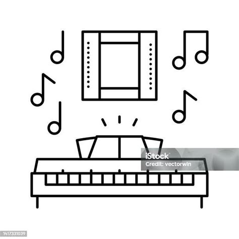 필름 작곡가 비디오 제작 라인 아이콘 벡터 일러스트 레이 션 감독에 대한 스톡 벡터 아트 및 기타 이미지 감독 만들기