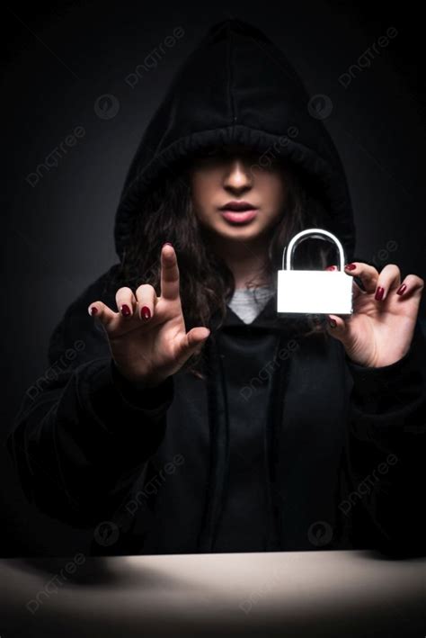The Female Hacker Hacking Security Firewall Late In Office Female Hacker Hacking Security