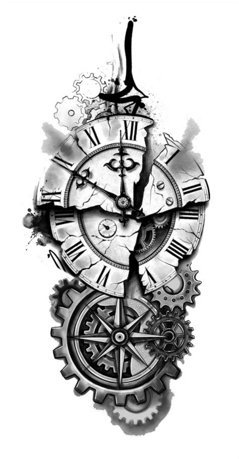 Clock Tattoo Clock Tattoo Clock Tattoo Sleeve Compass Tattoo Design