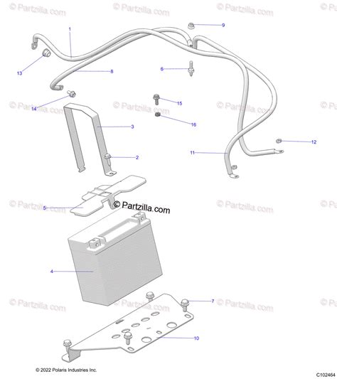 Polaris Atv 2023 Oem Parts Diagram For Electrical Battery A23sxm95am C102464