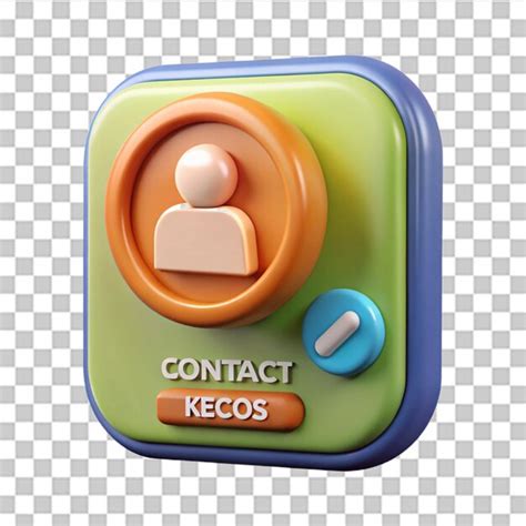 Contact Us Button Click Front View 3d Rendering Icon Illustration On